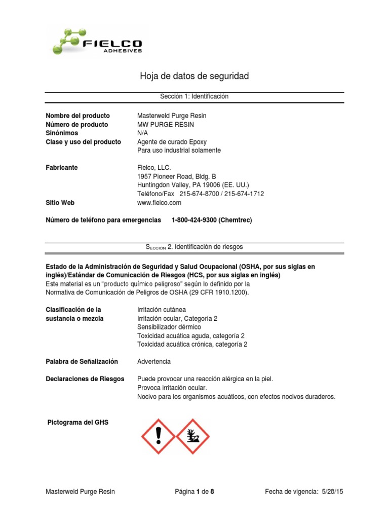 MW Purge Resin | PDF | Química | Materiales