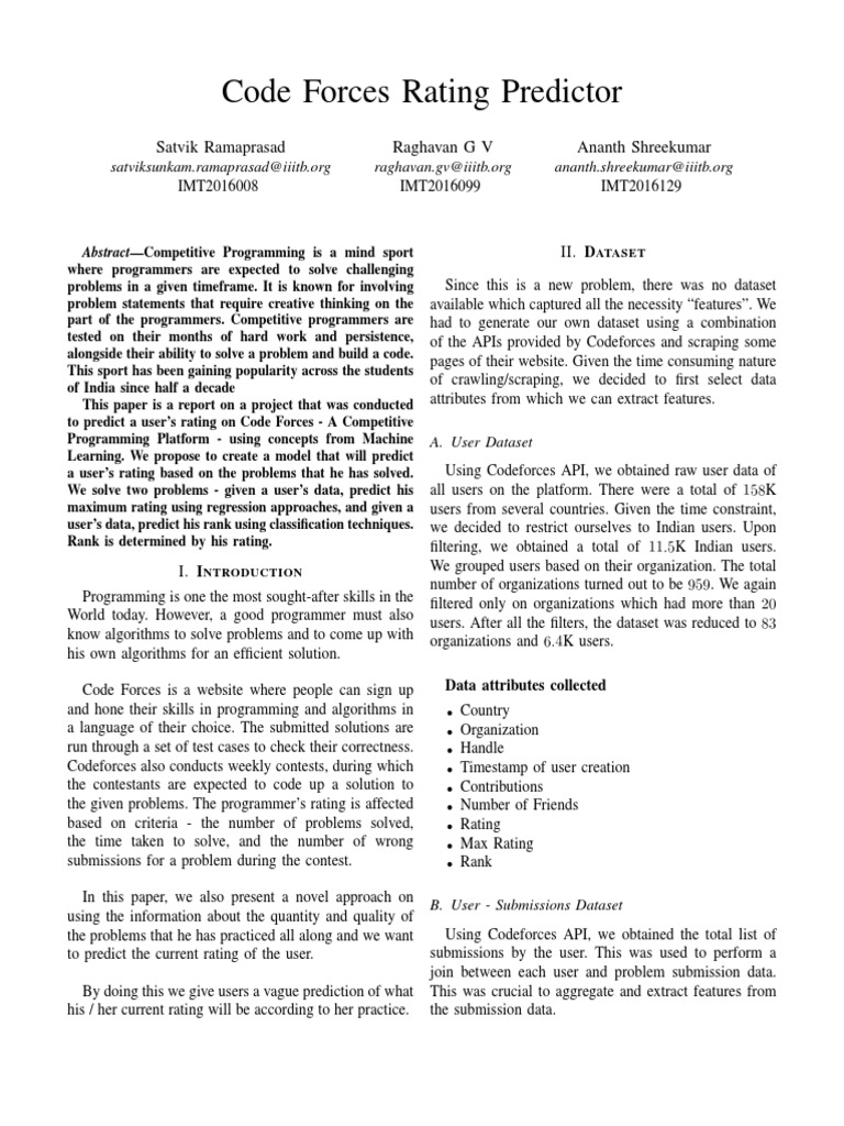 Codeforces Pdf Computer Programming Regression Analysis