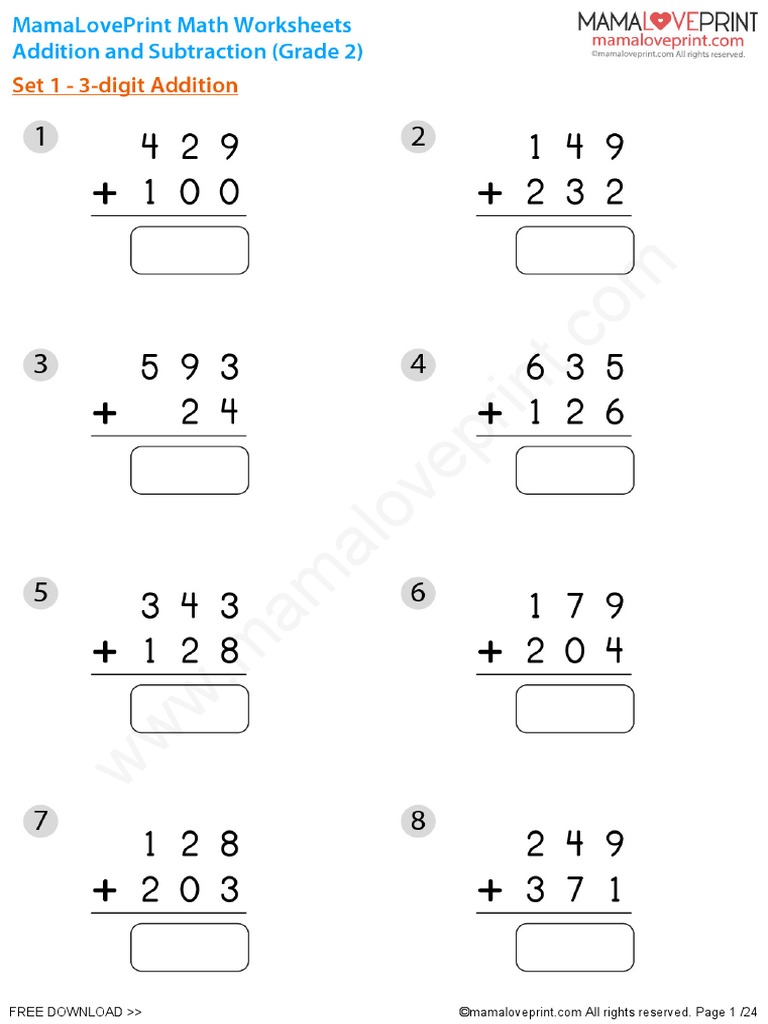 Mamaloveprint Math Addsub Practicesg2 Set6 | PDF | Freedom Of ...