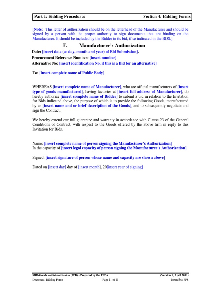 Letter of Authorization | PDF