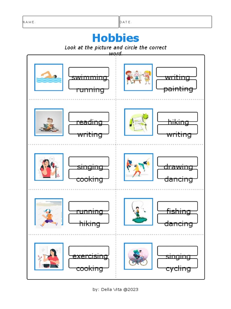 Hobbies Worksheet 1 | PDF