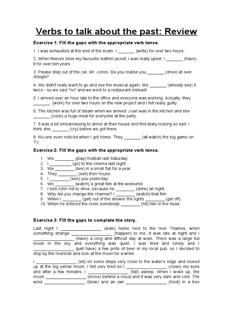 Past Tenses Review wk2 | PDF