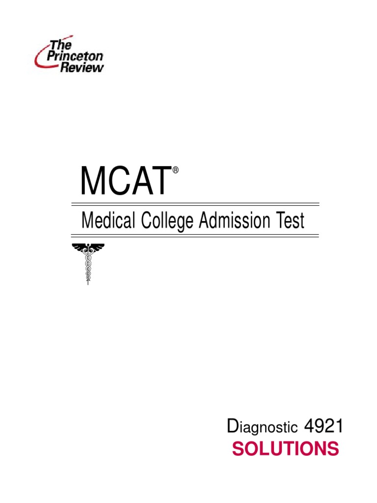 MCAT 4921 Solutions | PDF | Gases | Radioactive Decay