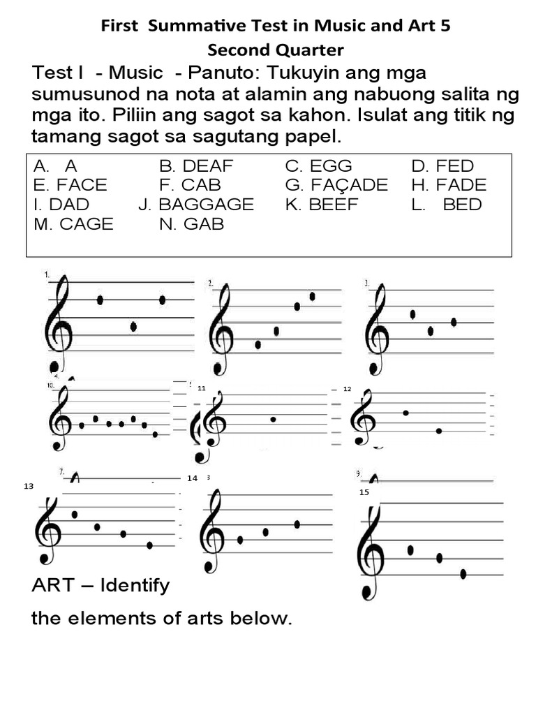 Summative in MAPEH 5 | PDF | Language Arts & Discipline | Art