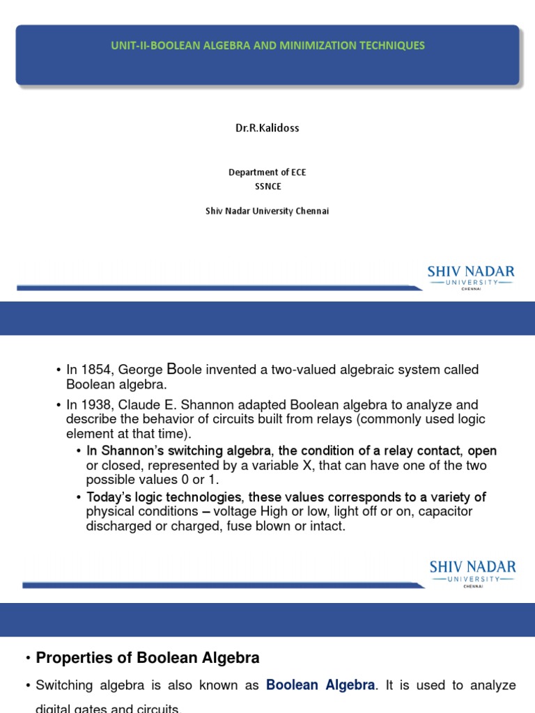 Properties Of Boolean Algebra Pdf Logic Gate Boolean Algebra