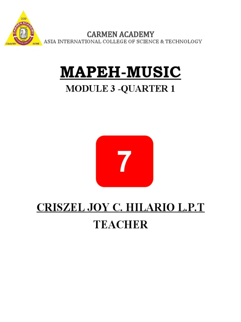 g-7 Mapeh Music 3 | PDF | Tempo | Rhythm