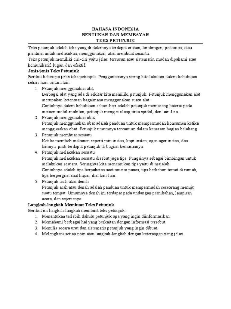 Teks Petunjuk | PDF