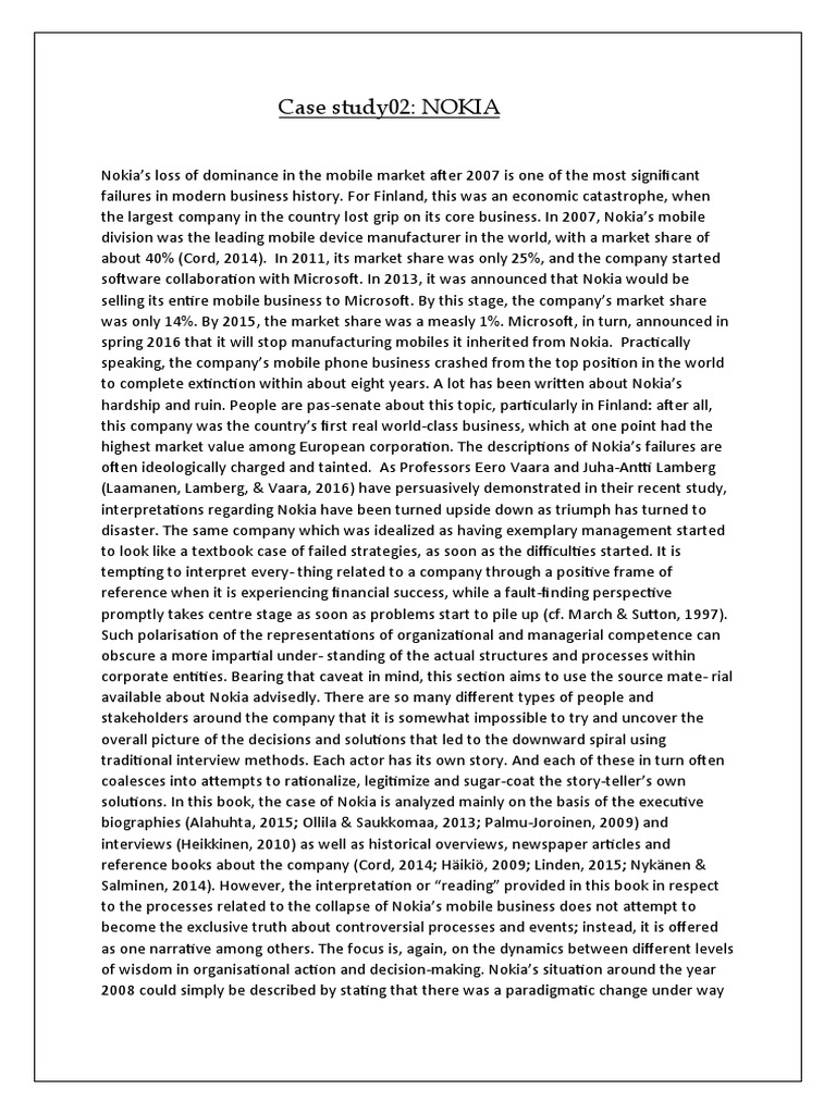 Nokia Case Study | PDF | Nokia | I Phone