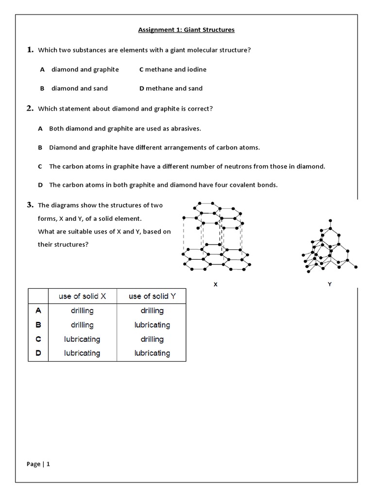 Giant Molecular Structure Ws | PDF | Carbon | Chloride