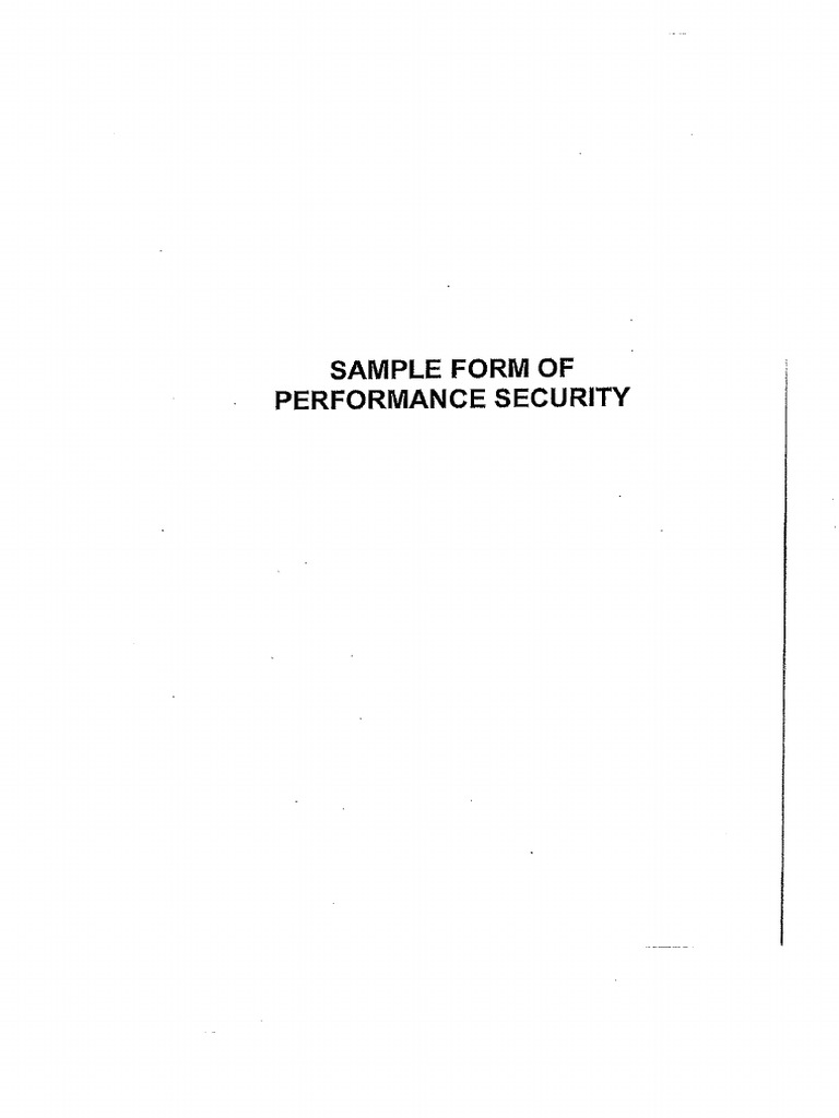 Sample Form (Performance Security Letter) | PDF