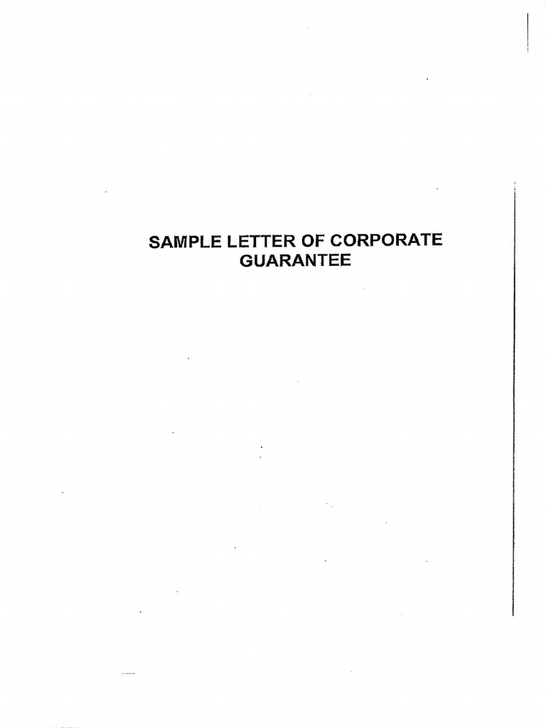 Sample Letter (Corporate Guarantee Letter) | PDF