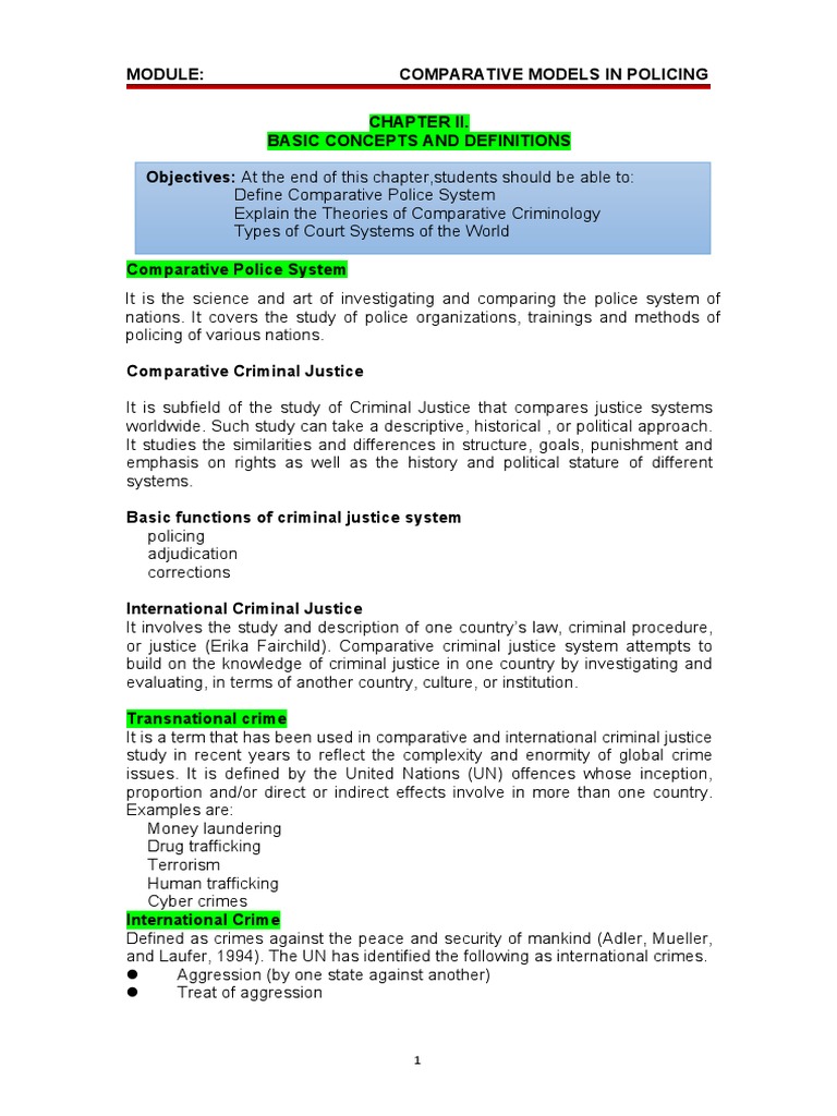 Comparative Models in Policing Chapter 2 | PDF | Police | Crimes