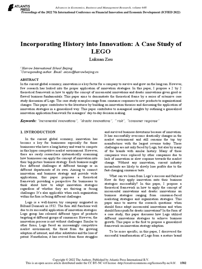 Incorporating History Into Innovation A Case Study | PDF | Innovation ...
