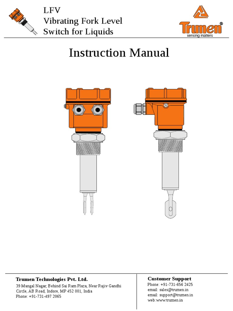 Vibrating Fork Point Level Switch For Liquids | PDF | Relay ...