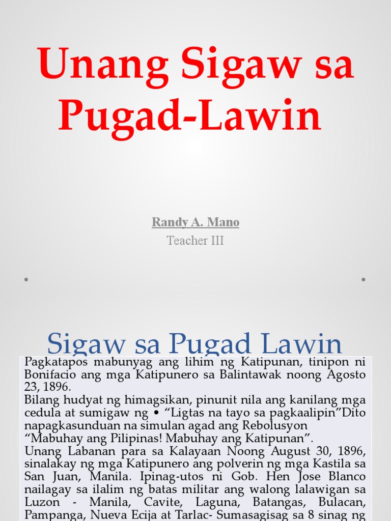 Unang Sigaw Sa Pugad-Lawin | PDF