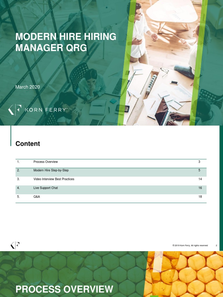 Modern Hire QRG KF - Hiring Manager Guide (v.2) | PDF | Recruitment ...