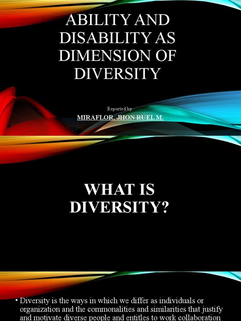Ability and Disability As Dimension of Diversity | PDF