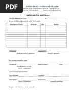 Inward Gate Pass Format in Excel | PDF