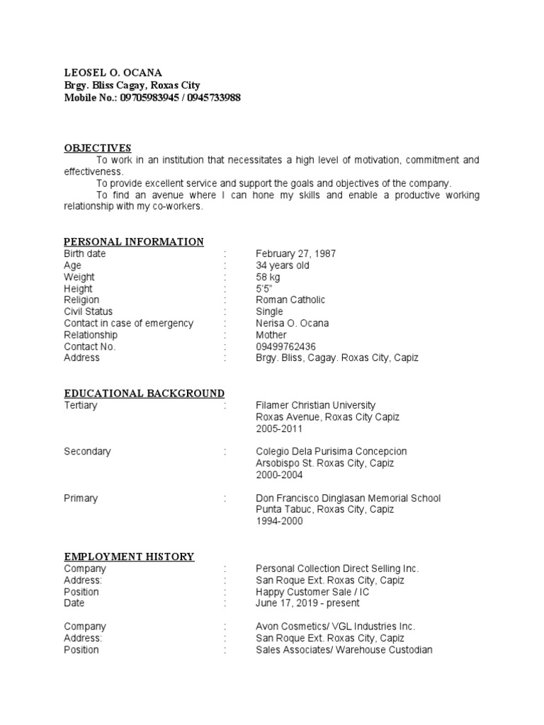 Leosel Resume | PDF | Business | Economies