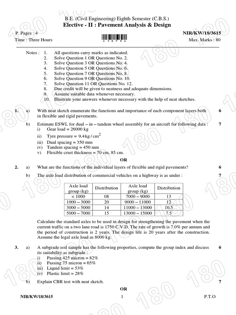 Elective - II: Pavement Analysis & Design: B.E. (Civil Engineering ...