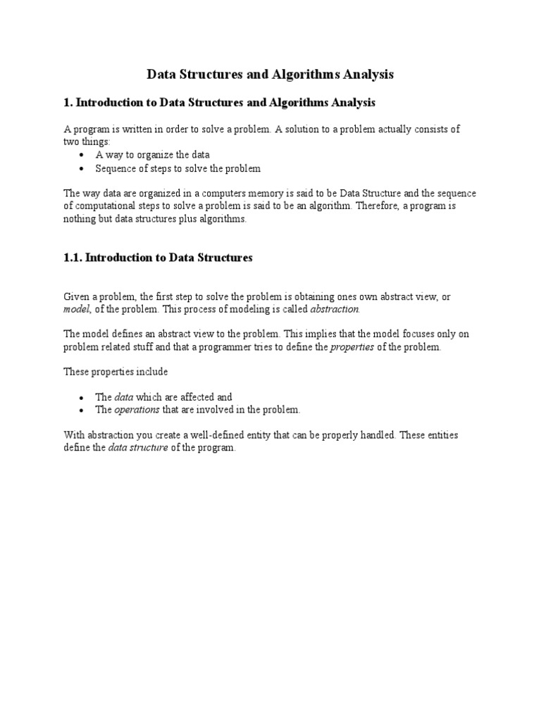 Data Structures and Algorithms Analysis Assignment | PDF