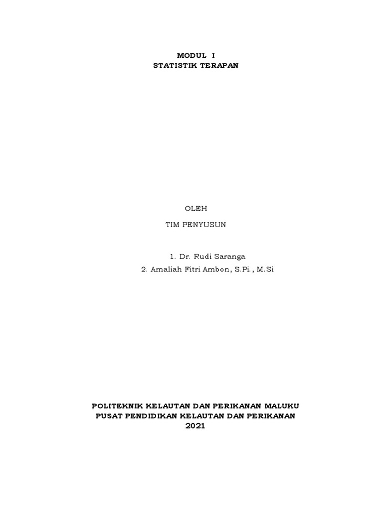 Modul Statistika Terapan | PDF