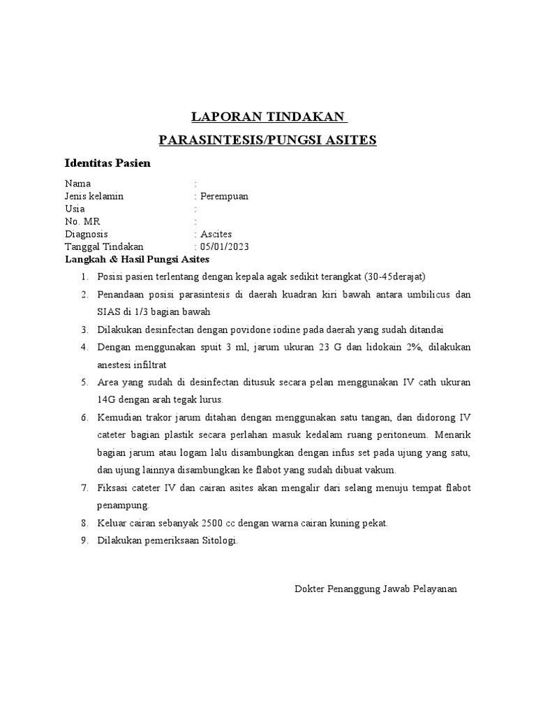 Laporan Pungsi Asites | PDF