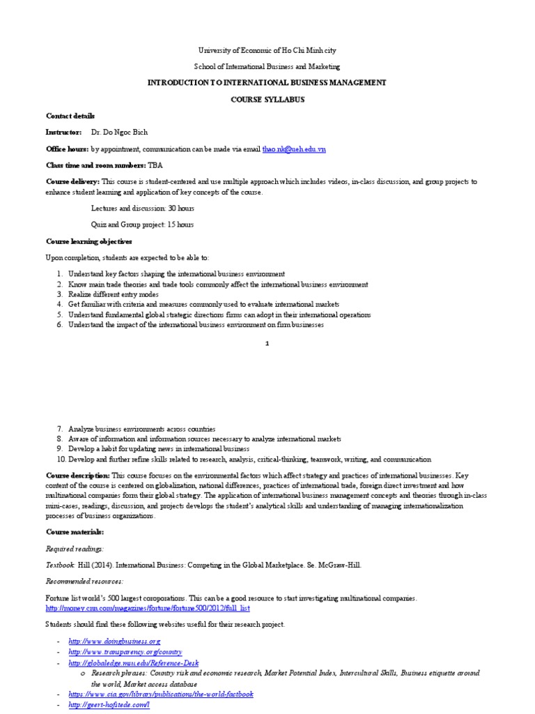 Navigating the Dynamic International Business Environment: A Case Study ...