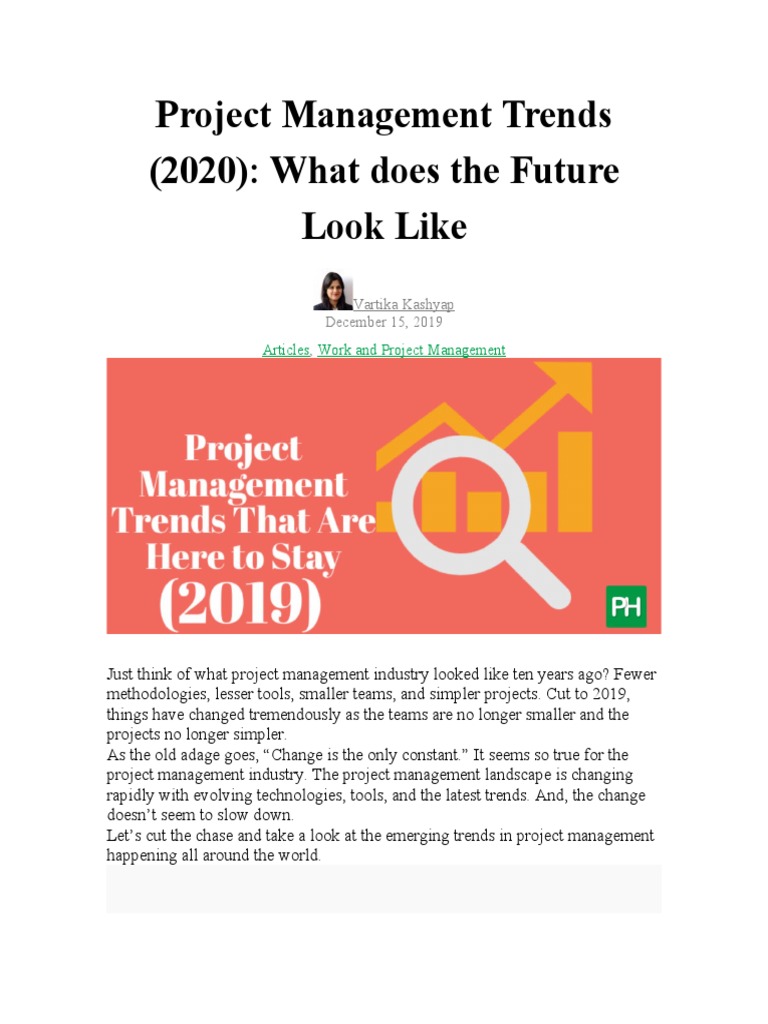 Project Management Trends | PDF | Project Management | Artificial ...