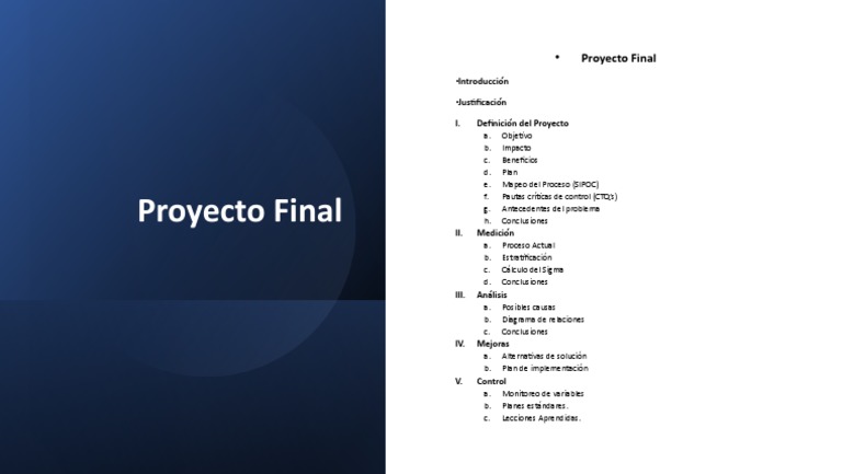 Indice Proyecto Final PPT V2 | PDF