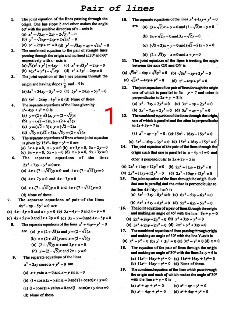Pair of Lines | PDF