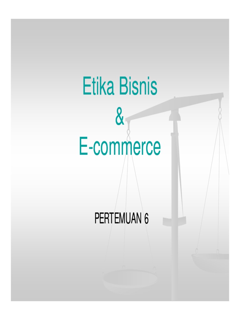 Etika Bisnis - E-Commerce | PDF