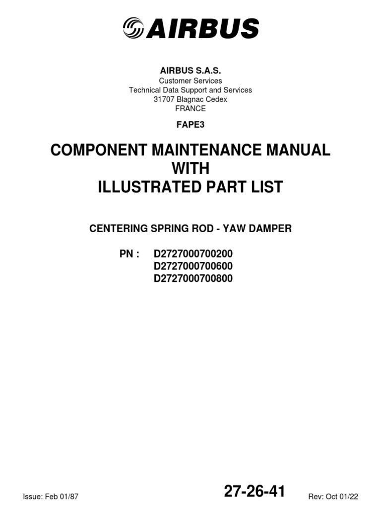 @airbus: Component Maintenance Manual With Illustrated Part List | PDF | Corrosion | Wear