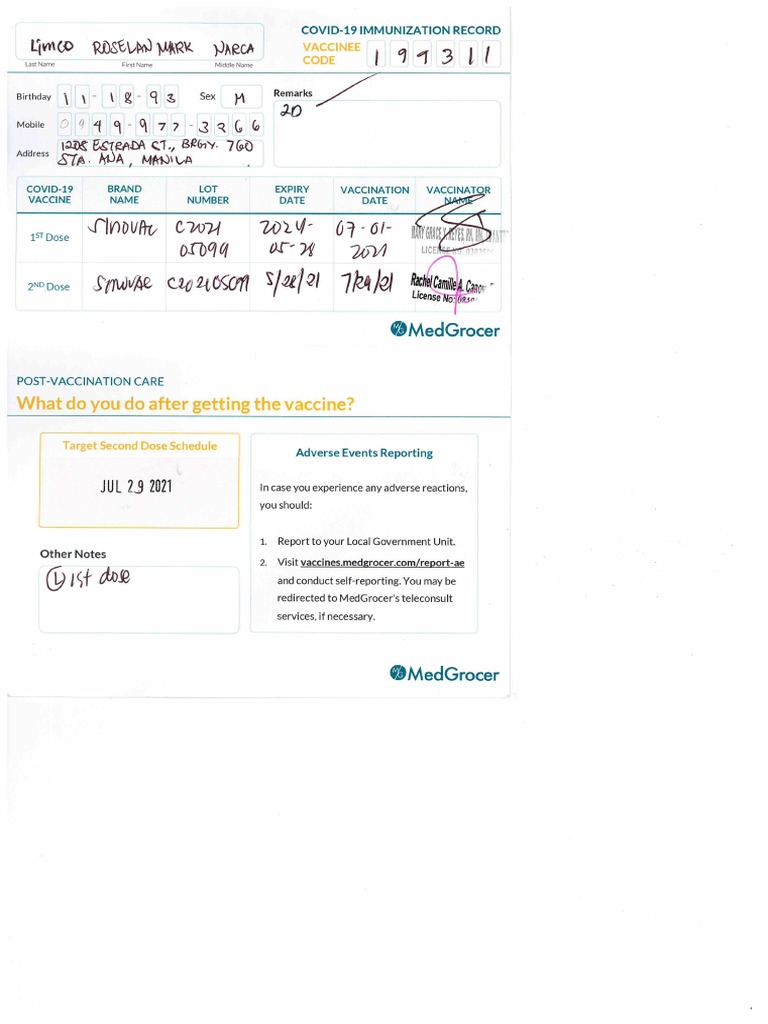 Vaccination Card | PDF