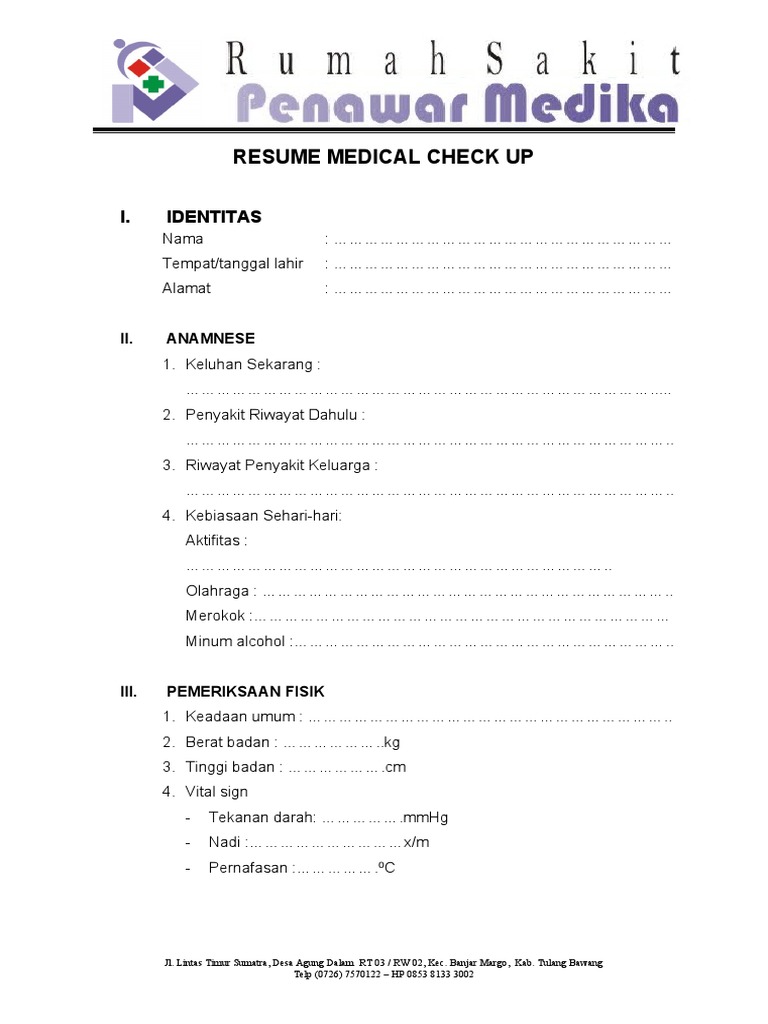 Resume Mcu Karyawan Baru | PDF | Sports & Recreation | Cooking, Food & Wine