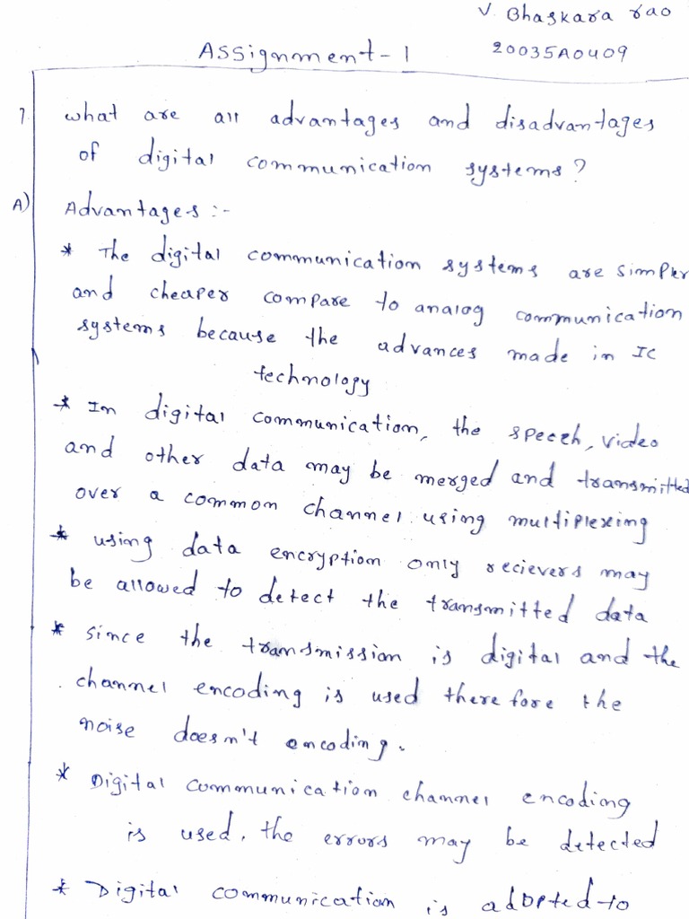 Digital Communication System Advantages and Disadvantages | PDF | Electrical Engineering ...