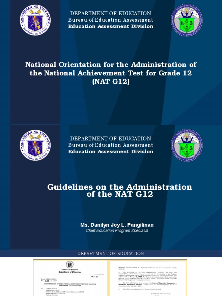 Guidelines for NAT G12 Administration | PDF | Educational Assessment ...