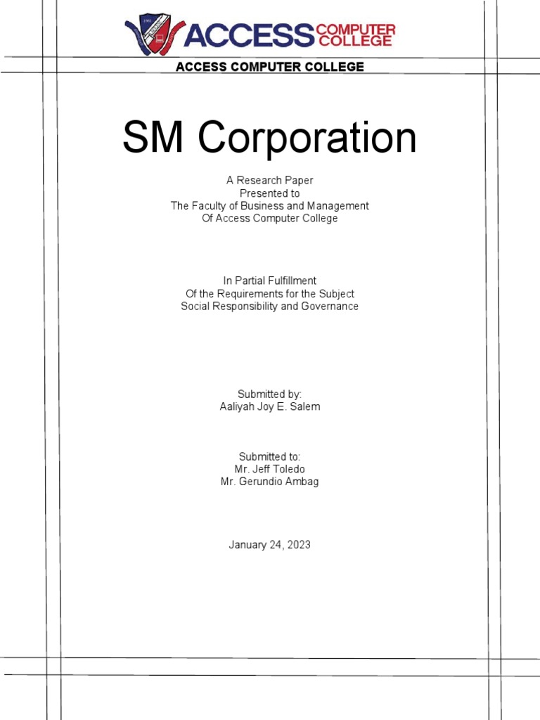 Activity 2 - Soregov - Bsba - Salem, Aaliyah Joy E. - Recto | PDF | Engineering | Corporate ...
