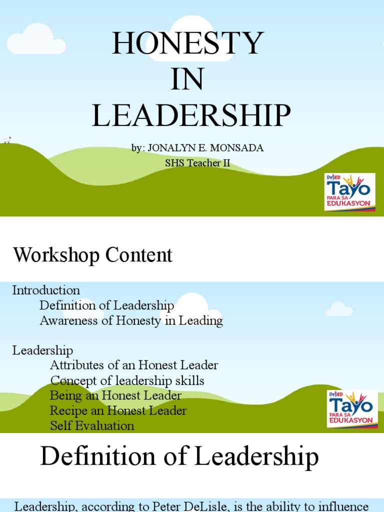 Honesty in Leadership Workshop Guide | PDF | Leadership | Psychology