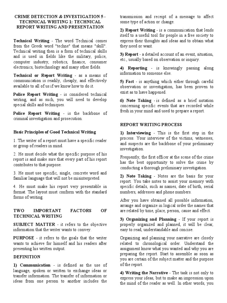 Crimdi5 Technical Writing 1 | PDF | Sentence (Linguistics) | Semantic Units