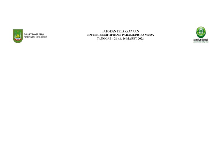 Bimtek & Sertifikasi Paramedis K3 Muda 2022 | PDF