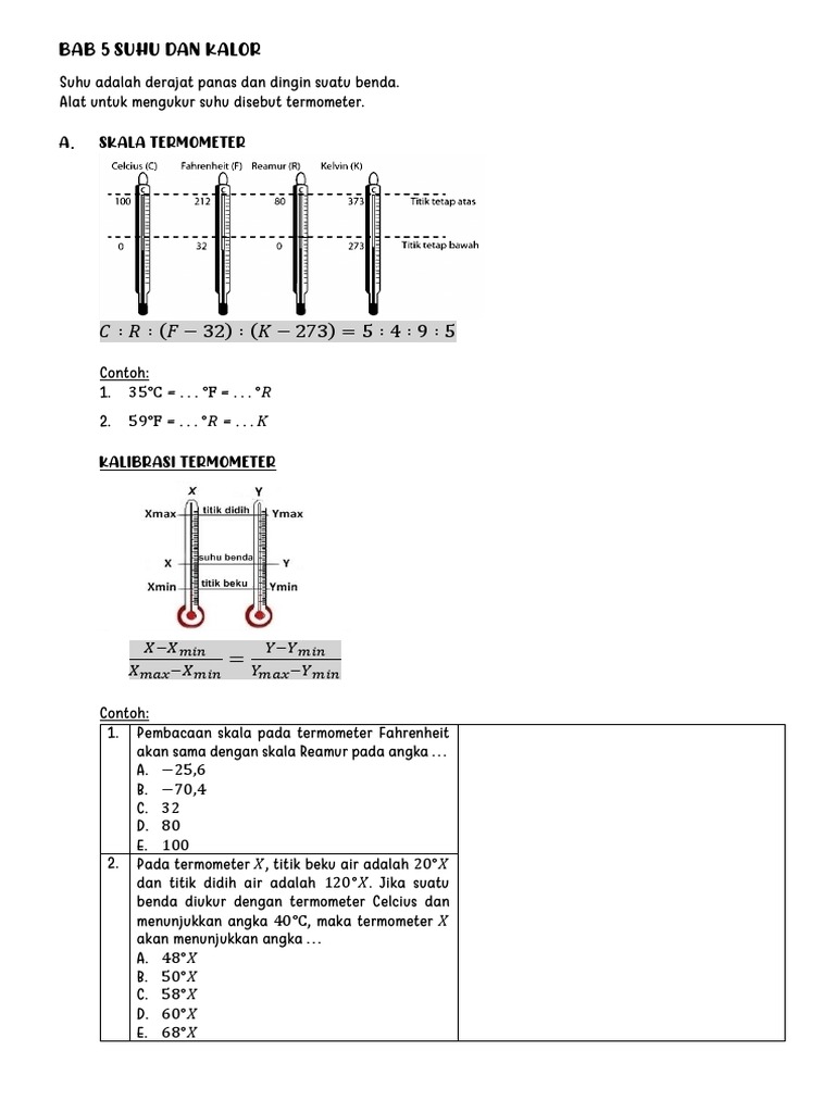 Suhu dan Kalor dalam Termometer | PDF