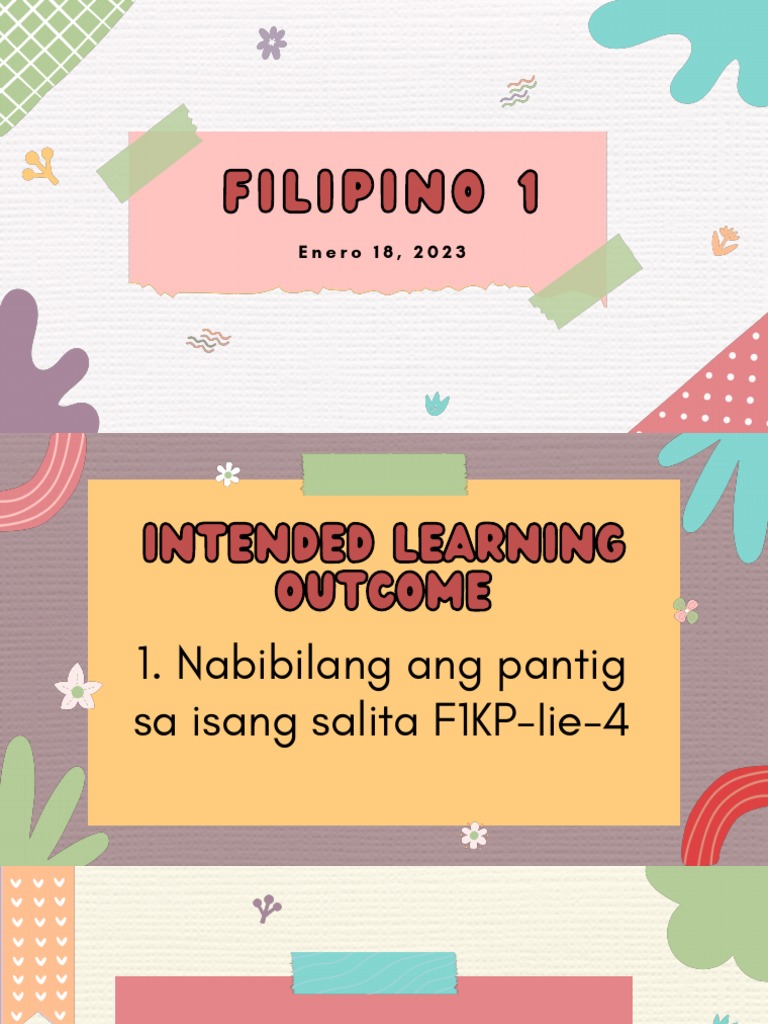 Q2 FIL Lesson 5 Pagpapantig | PDF