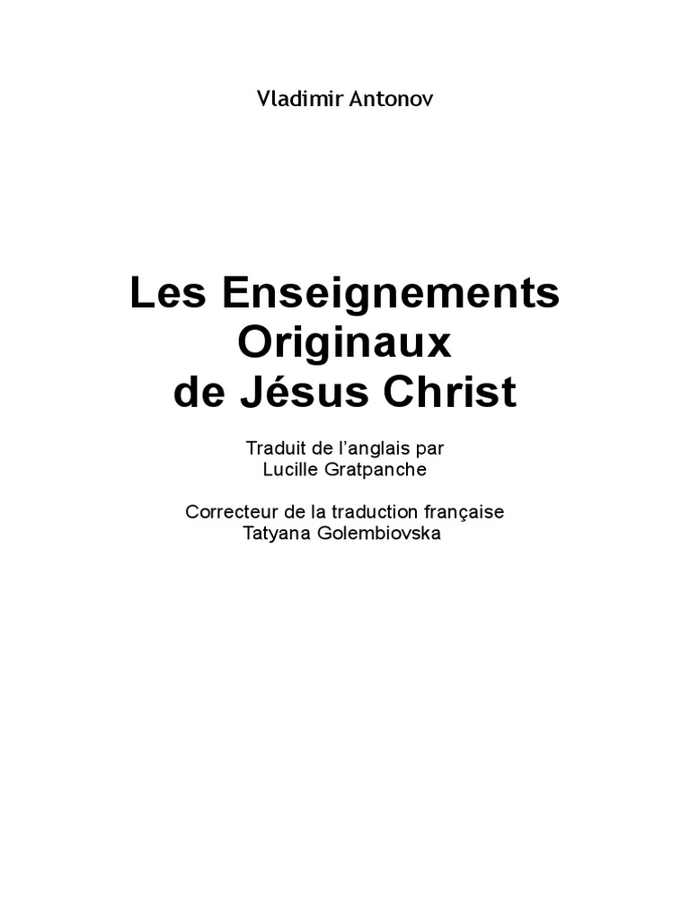 Les Enseignements Originaux de Jesus Christ | PDF