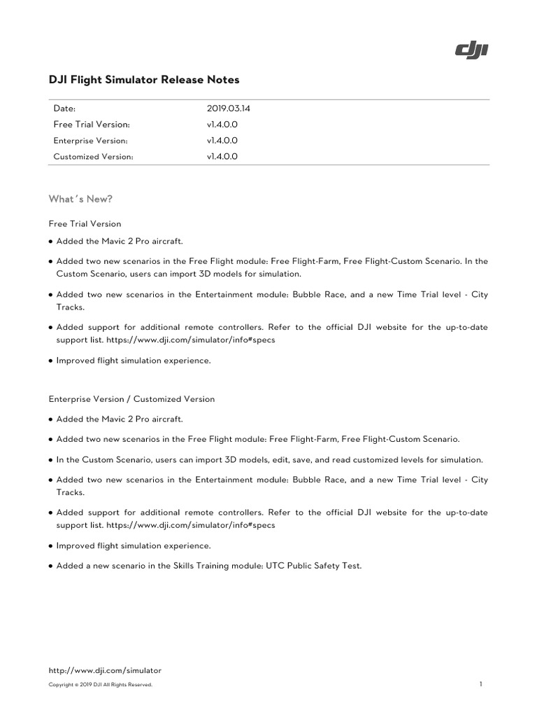 Flight Simulator Release Notes en 20190314 | PDF