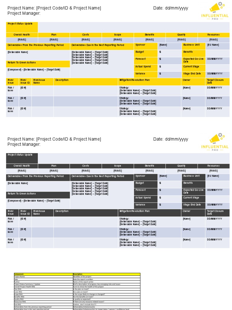 Project Status Update Template | PDF | Risk | Business