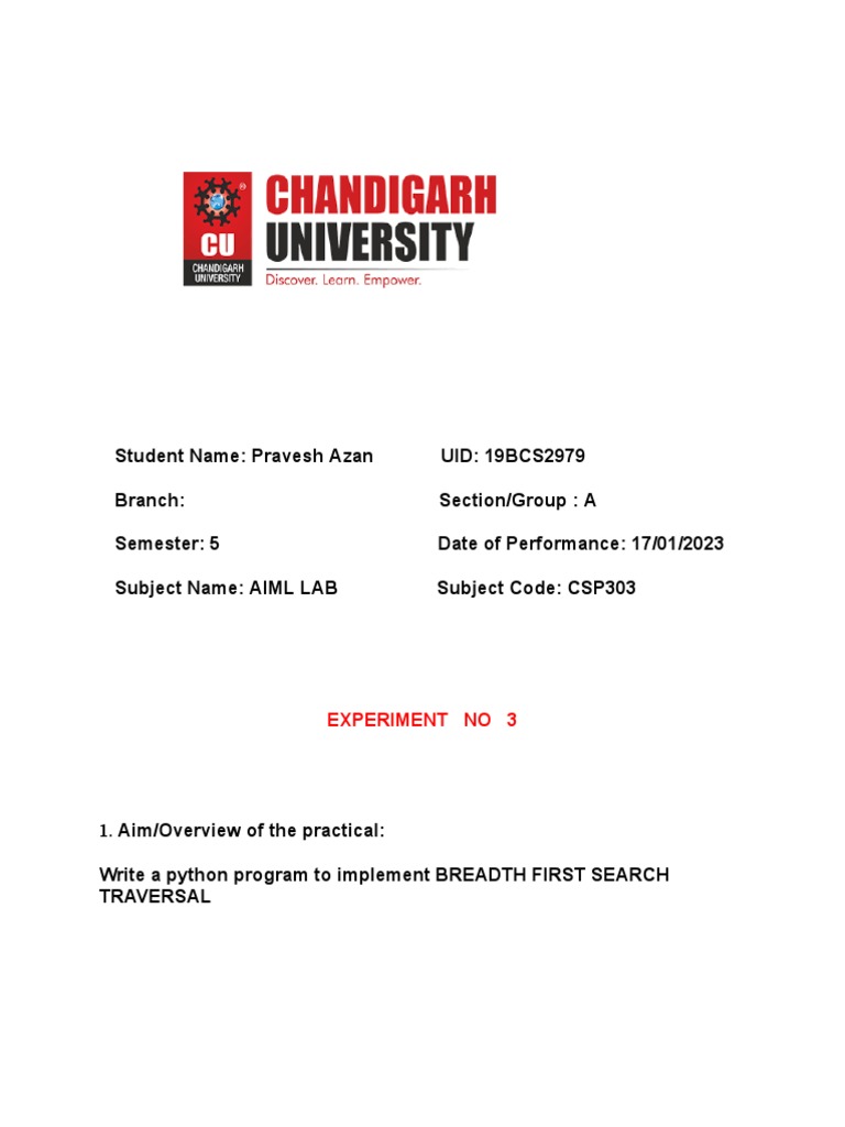 19bcs2979 Aiml Lab Woksheet 3 | PDF