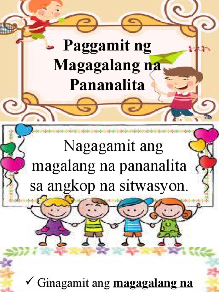 Paggamit NG Magagalang Na Salita | PDF