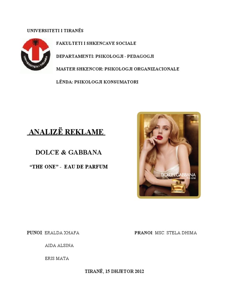 Analize Reklame - D&G | PDF