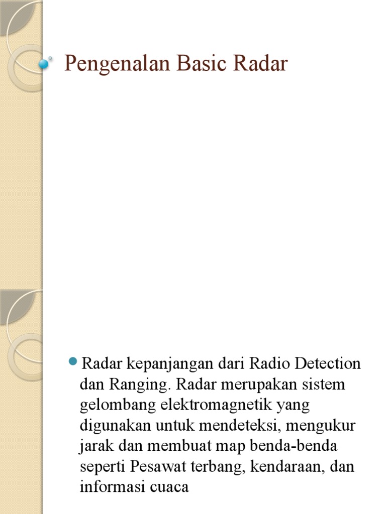 2.pengenalan Basic Radar | PDF | Teknologi & Rekayasa